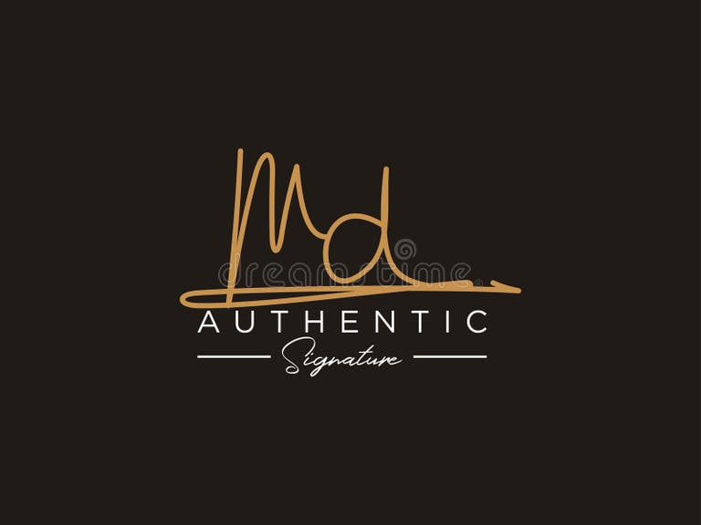 Letter MD Signature Logo Template Vector Stock Vector - Illustration of ...