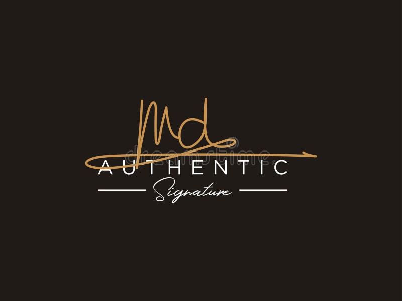 Letter MD Signature Logo Template Vector Stock Vector - Illustration of ...