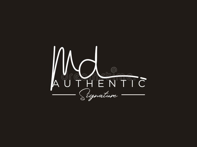 Letter MD Signature Logo Template Vector Stock Vector - Illustration of ...