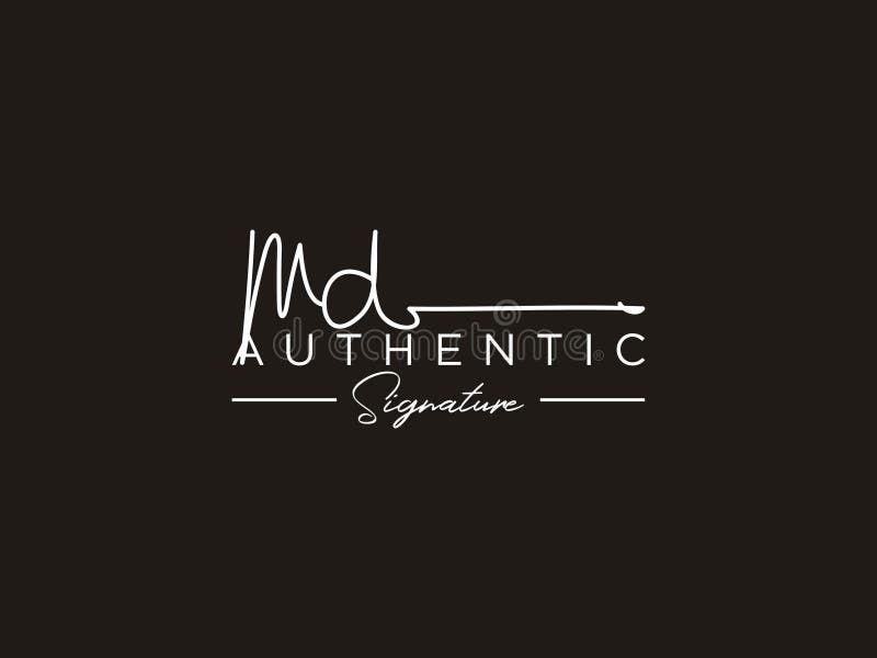 Letter MD Signature Logo Template Vector Stock Vector - Illustration of ...