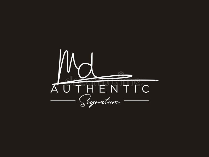 Letter MD Signature Logo Template Vector Stock Vector - Illustration of ...