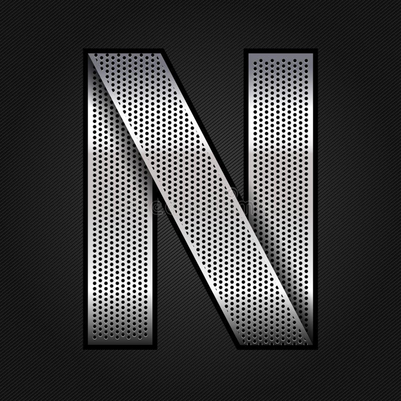 Letter Metal Chrome Ribbon - N Stock Vector - Illustration of industry ...