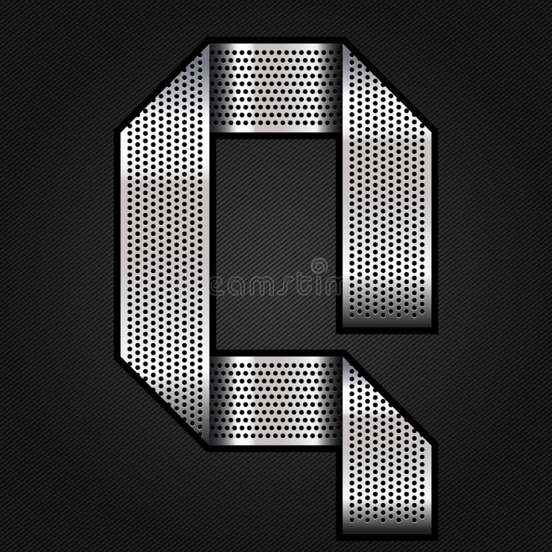 Letter Metal Chrome Ribbon - Q Stock Vector - Illustration of latin ...