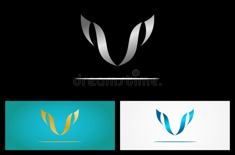 Metalic letter v logo stock illustration. Illustration of corporate ...