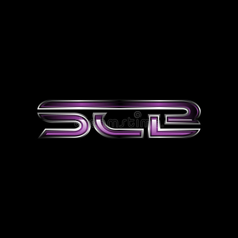 Letter Metallic Geometric SCB Modern Business Technology Creative ...