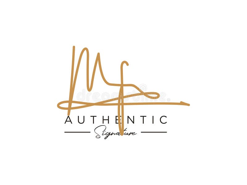 Letter MF Signature Logo Template Vector Stock Vector - Illustration of ...