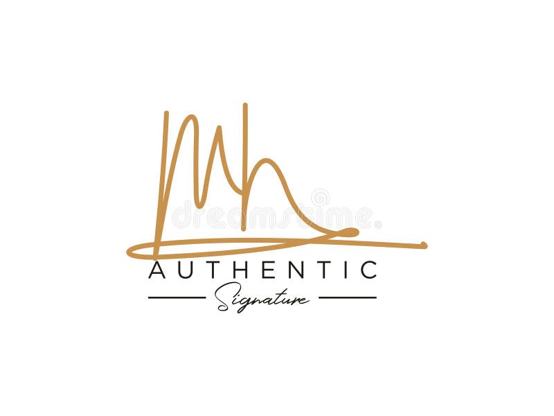Letter MH Signature Logo Template Vector Stock Vector - Illustration of ...