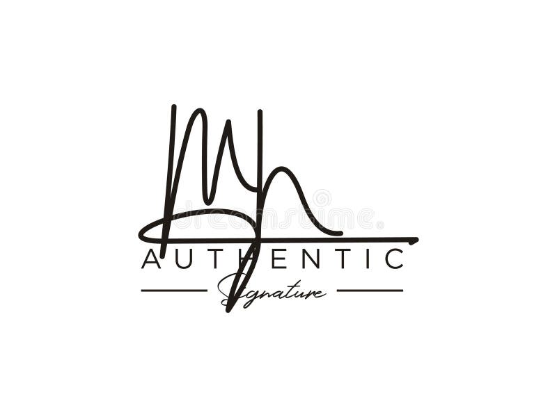 Letter MH Signature Logo Template Vector Stock Vector - Illustration of ...
