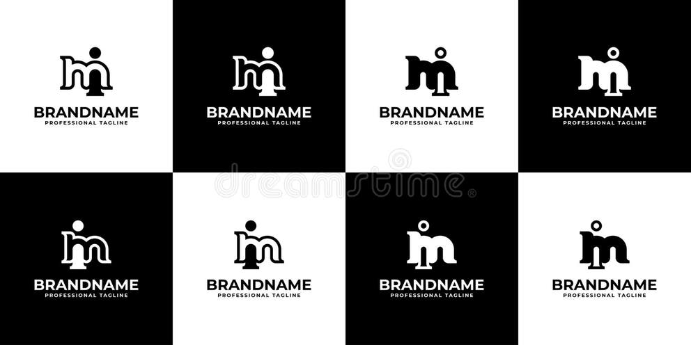 Letter MI Monogram Logo Bundle, Suitable for Business with MI or IM ...