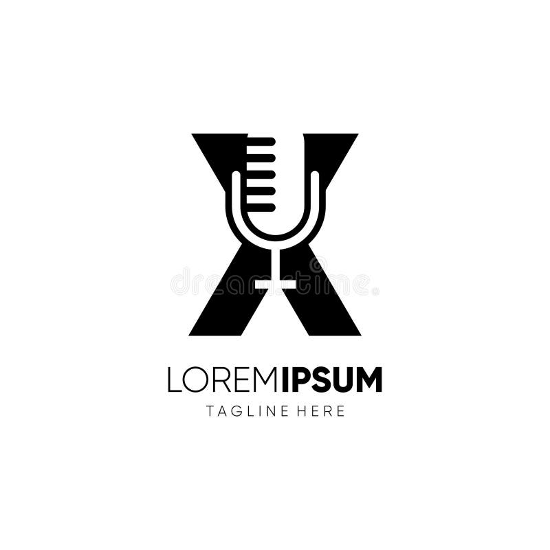 Letter X Microphone Podcast Logo Design Vector Icon Graphic Emblem ...