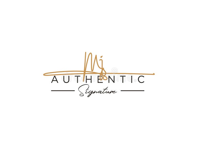 Letter MJ Signature Logo Template Vector Stock Vector - Illustration of ...