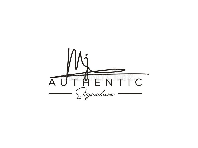 Letter MJ Signature Logo Template Vector Stock Vector - Illustration of ...