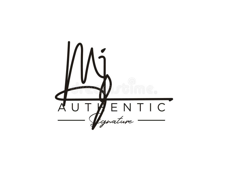 Letter MJ Signature Logo Template Vector Stock Vector - Illustration of ...
