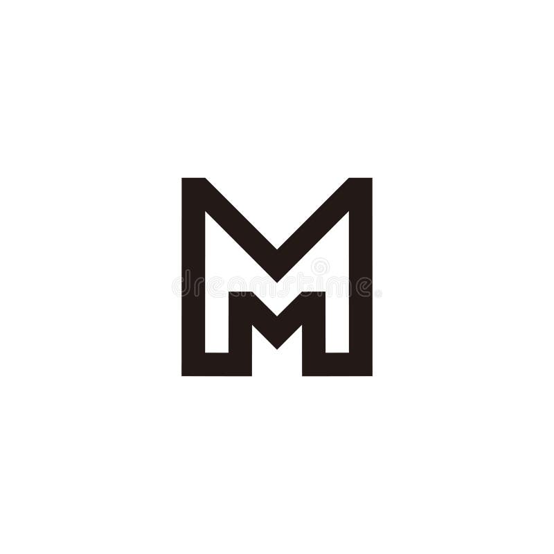 Letter Mm Simple Geometric Line Logo Vector Stock Vector - Illustration ...