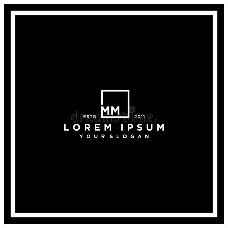 Letter MM Square Logo Design Vector Stock Vector - Illustration of ...