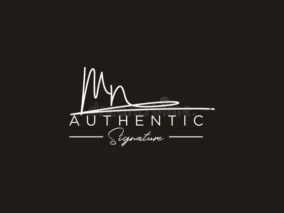 Letter MN Signature Logo Template Vector Stock Vector - Illustration of ...