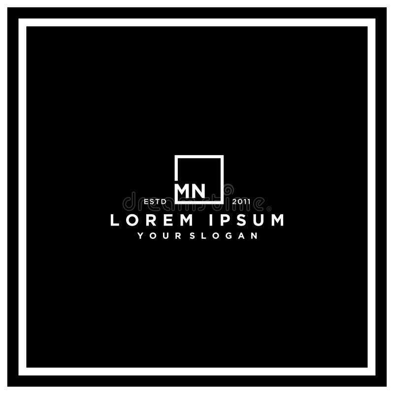 Letter MN Square Logo Design Vector Stock Vector - Illustration of ...