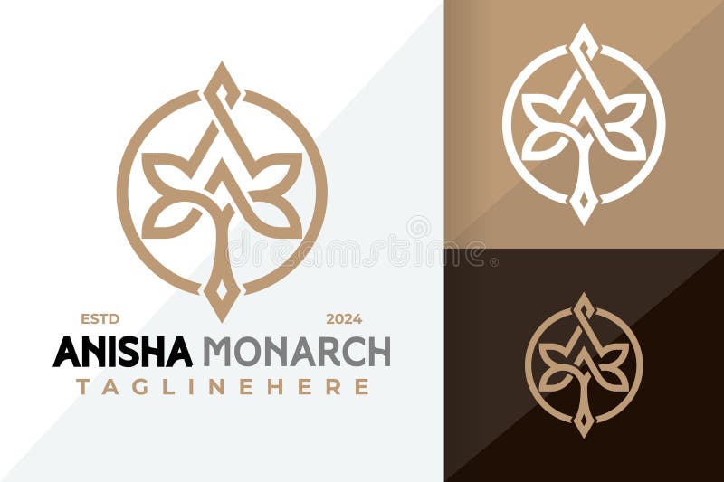 Letter a Monarch Logo Icon Vector Design Illustration Stock Vector ...