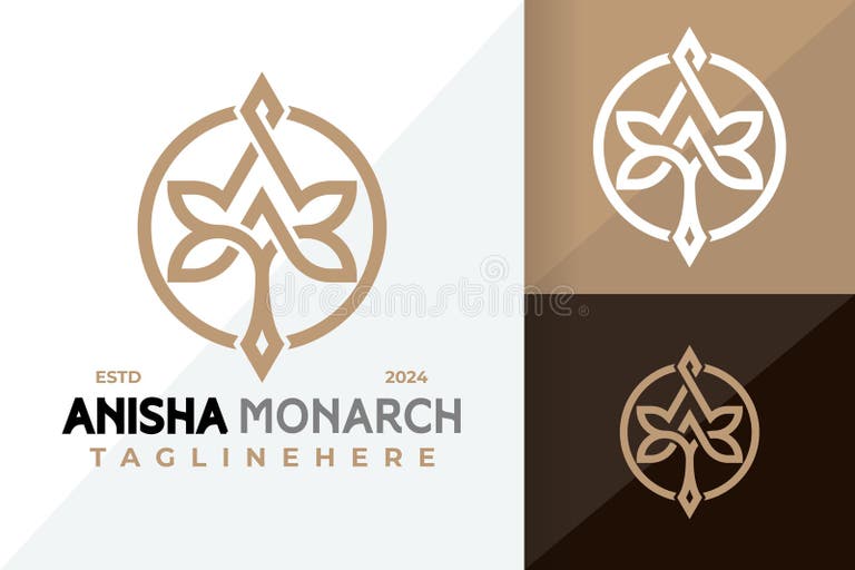 Letter a Monarch Logo Icon Vector Design Illustration Stock Vector ...