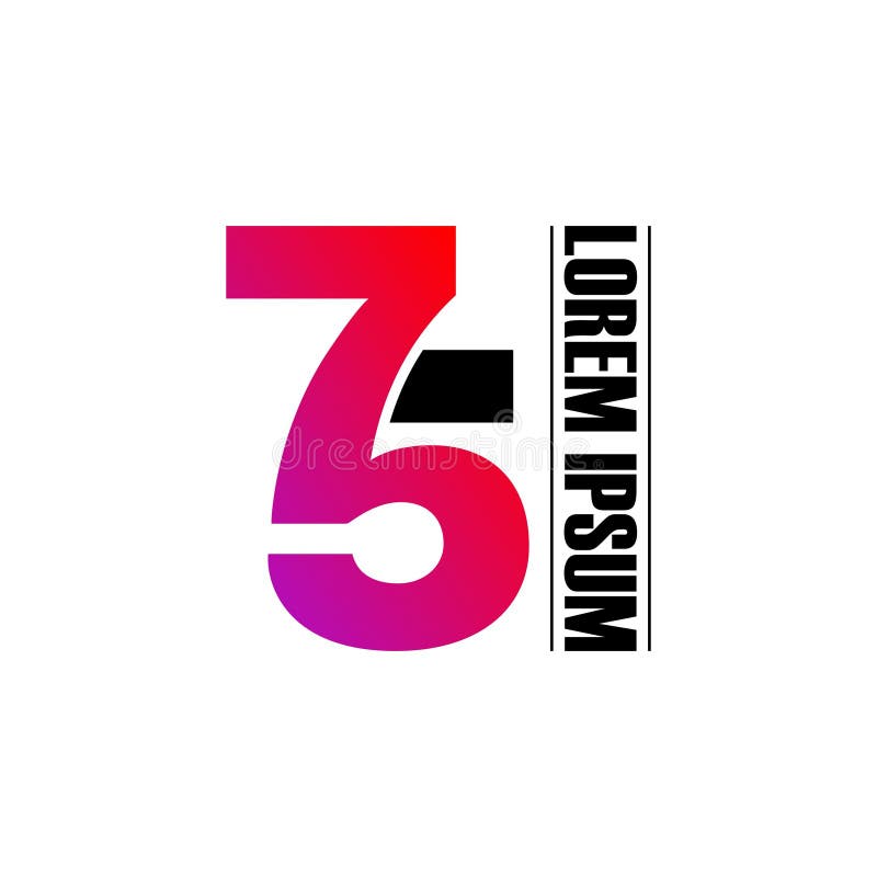 Letter 75 Monogram Logo Icon Design Vector. Stock Vector - Illustration ...