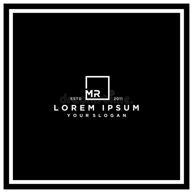Letter MR Square Logo Design Vector Stock Vector - Illustration of ...