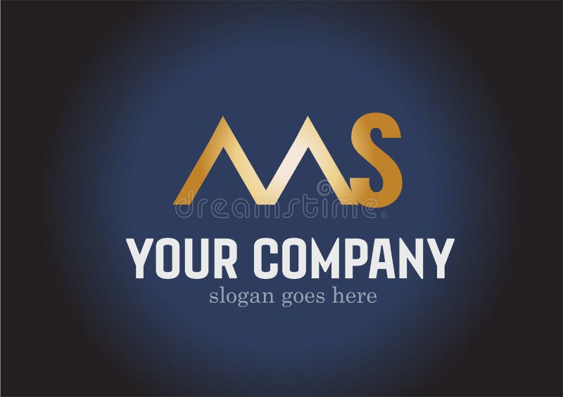 Letter MS Golden Logo Design Vector Stock Vector - Illustration of ...