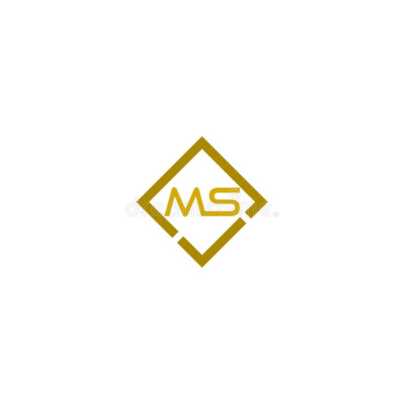 Letter MS Logo Isolated on White Background Stock Vector - Illustration ...