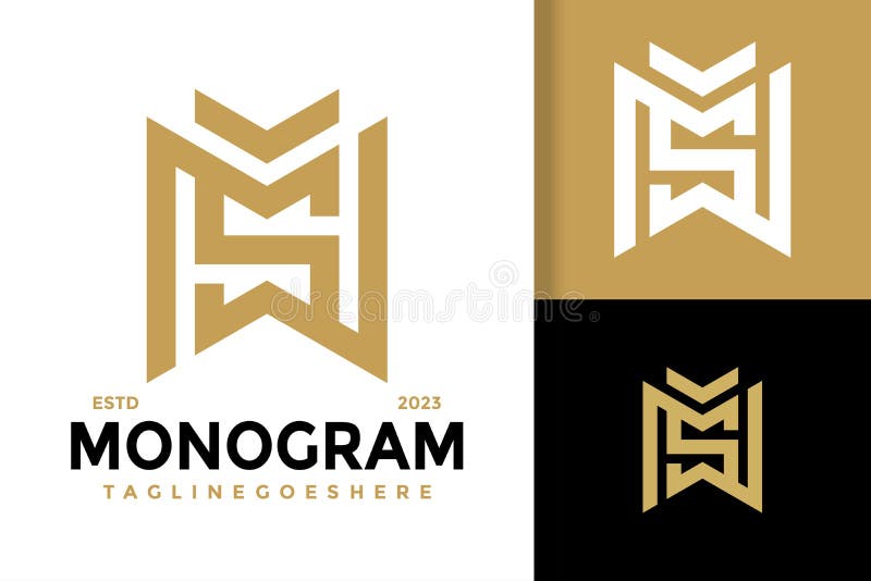 Letter MS Monogram Logo Logos Design Element Stock Vector Illustration ...