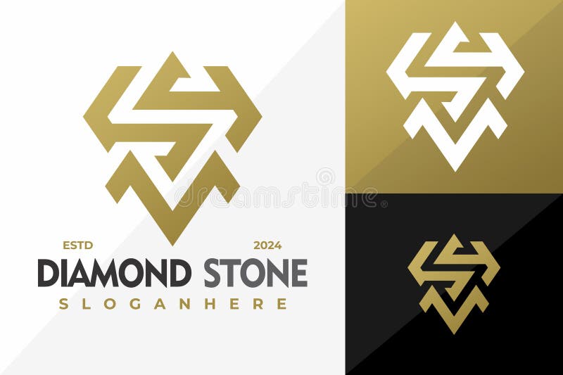 Letter Ms or Sm Diamond Stone Logo Design Vector Symbol Icon ...