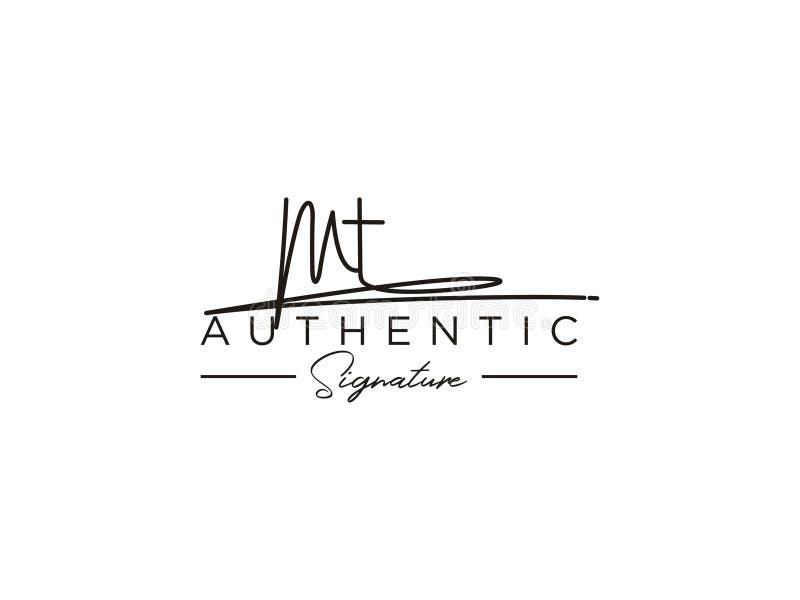 Letter MT Signature Logo Template Vector Stock Vector - Illustration of ...
