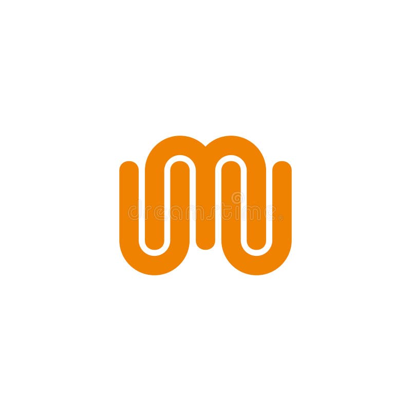 Letter Mu Curves Linked Geometric Logo Vector Stock Vector ...