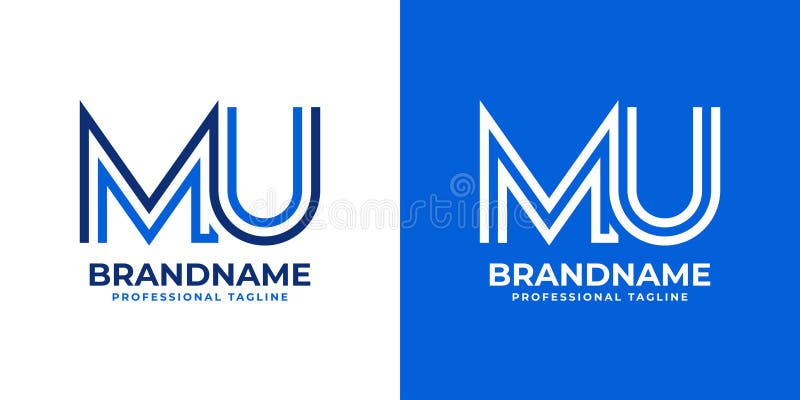 Letter MU Line Monogram Logo, Suitable for Business with MU or UM ...
