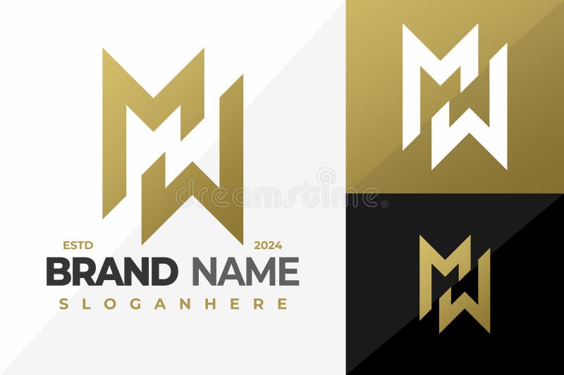 Letter MW Monogram Logo Design Vector Symbol Icon Illustration Stock ...