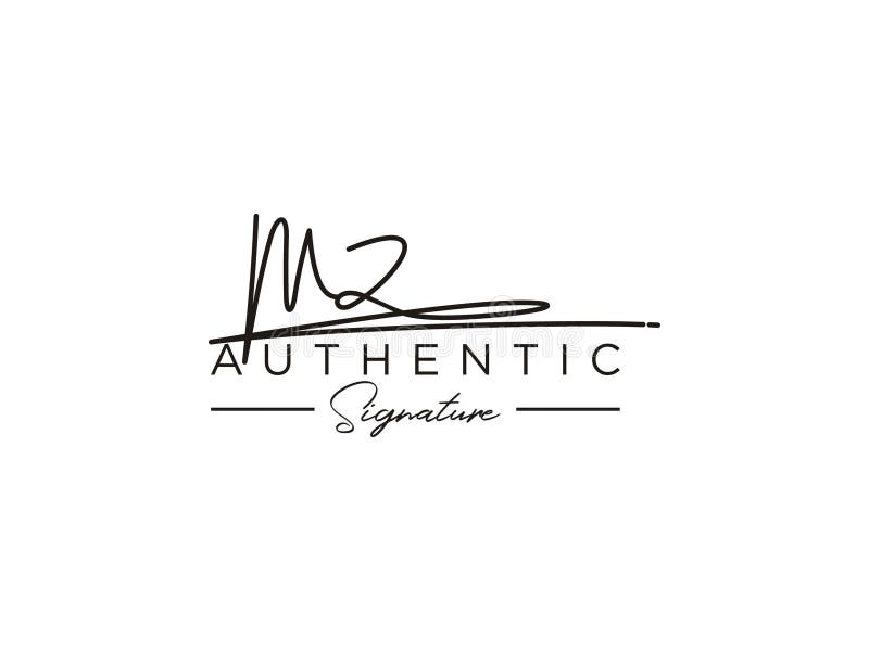 Letter MZ Signature Logo Template Vector Stock Vector - Illustration of ...