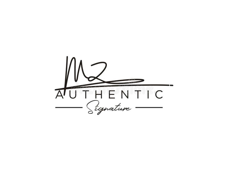 Letter MZ Signature Logo Template Vector Stock Vector - Illustration of ...