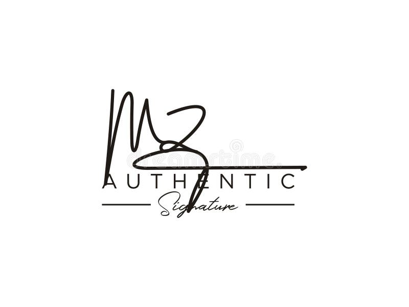 Letter MZ Signature Logo Template Vector Stock Vector - Illustration of ...