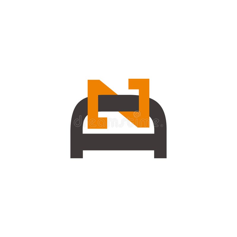 Letter N Abstract Bed Unique Simple Colorful Logo Vector Stock Vector ...