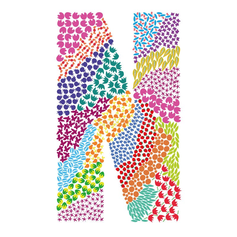 Letter N stock illustration. Illustration of color, berries - 43930719