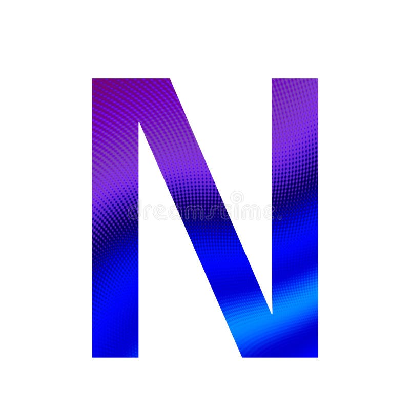 Letter N of the Alphabet Made with a Purple and Blue Background Stock ...
