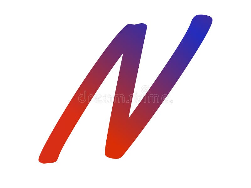 Letter N of the Alphabet Made with Red and Blue Gradient Stock ...