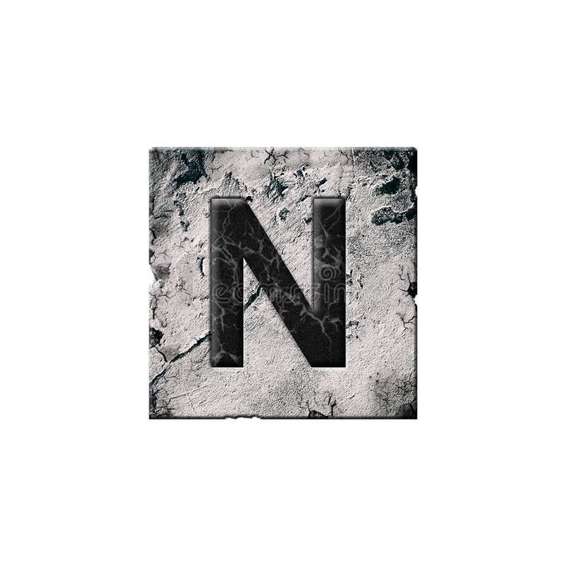 Letter N. Alphabet on Stone Blocks. Isolated on White Background Stock ...