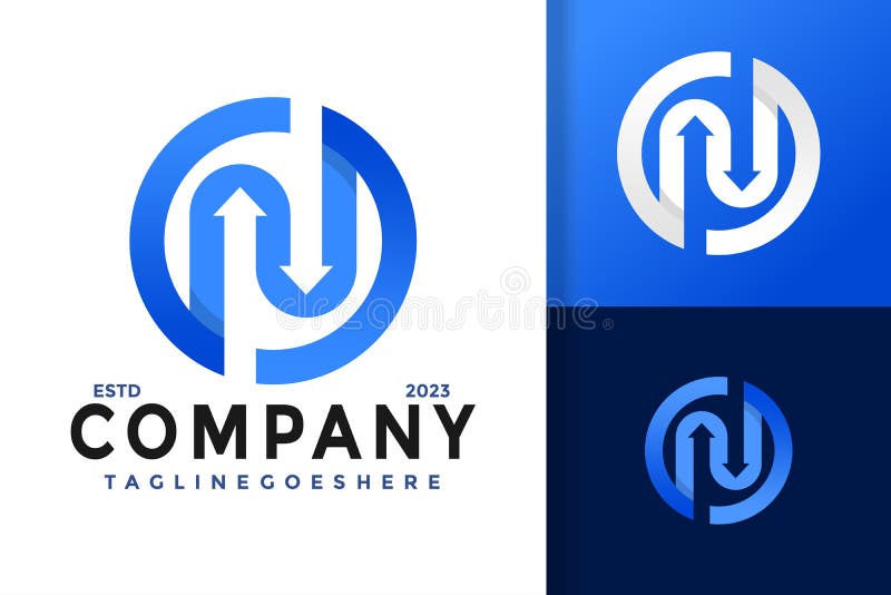 Letter N Arrow Logo Logos Design Element Stock Vector Illustration ...