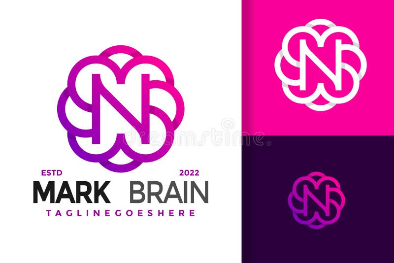 Letter N Brain Technology Logo Logos Design Element Stock Vector ...