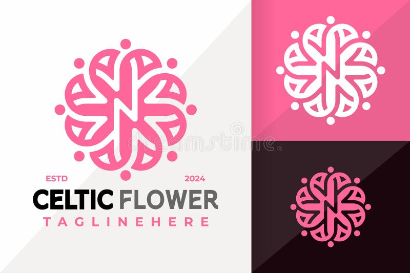 Letter N Celtic Flower Decorative Logo Icon Vector Design. Creative ...