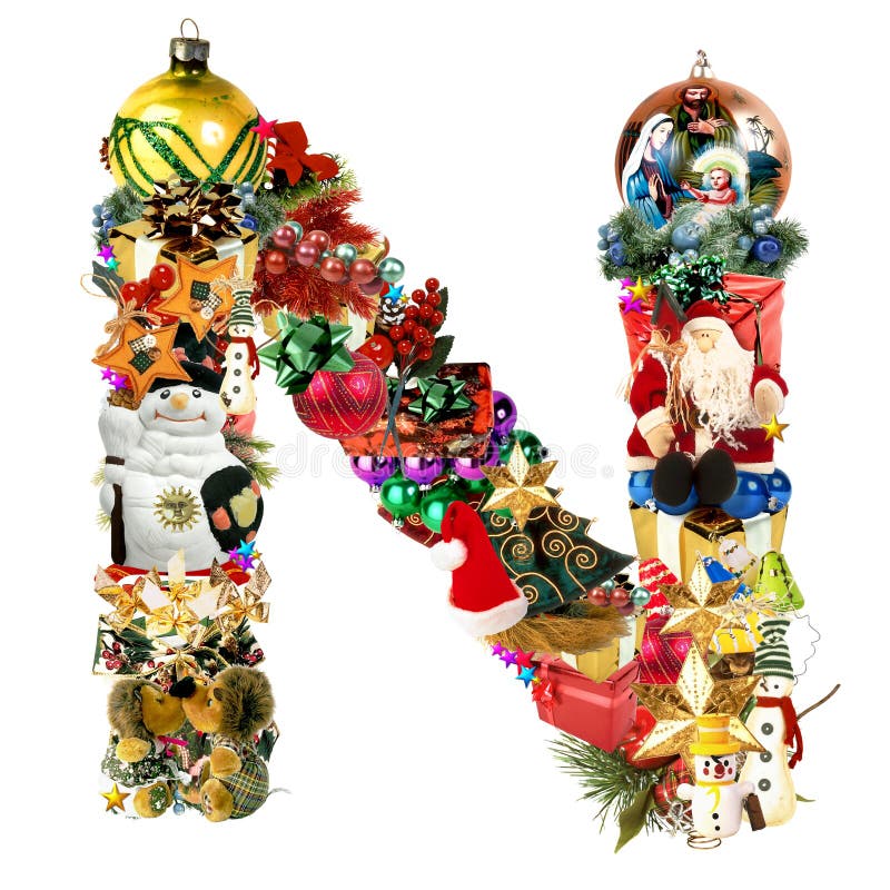 Letter N, for Christmas Decoration Stock Illustration - Illustration of ...