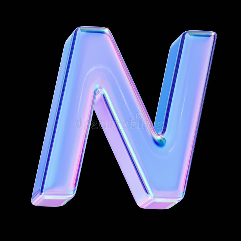Letter N in Chromatic 3D Style Stock Illustration - Illustration of ...