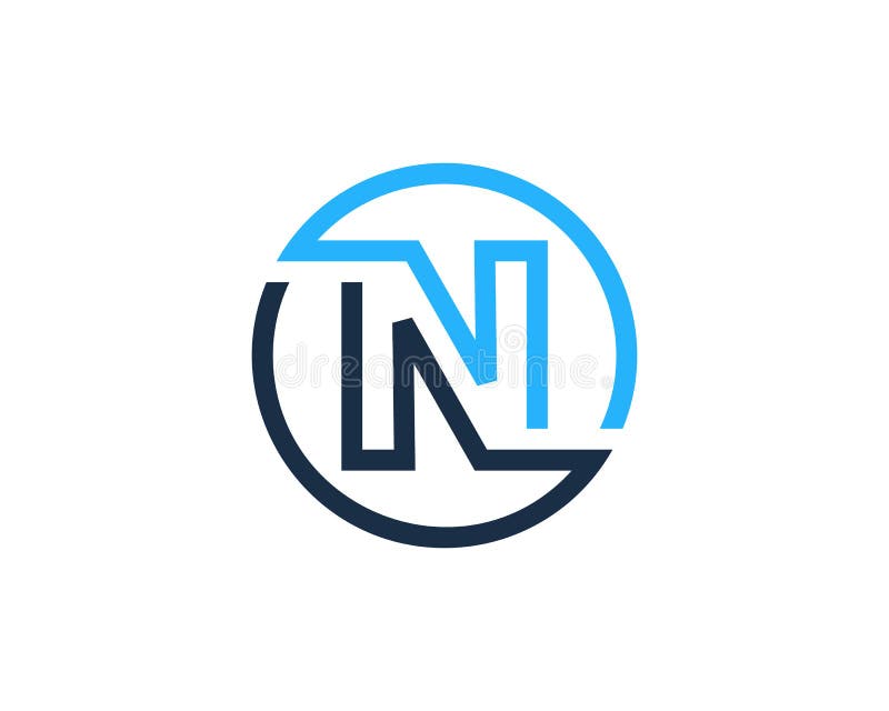 Letter N Circle Line Icon Logo Design Element Stock Vector ...