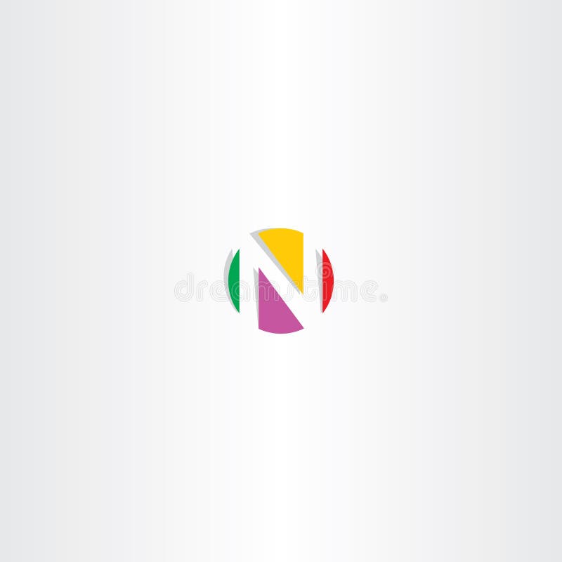 Letter N Colorful Logo Circle Vector Stock Vector - Illustration of ...