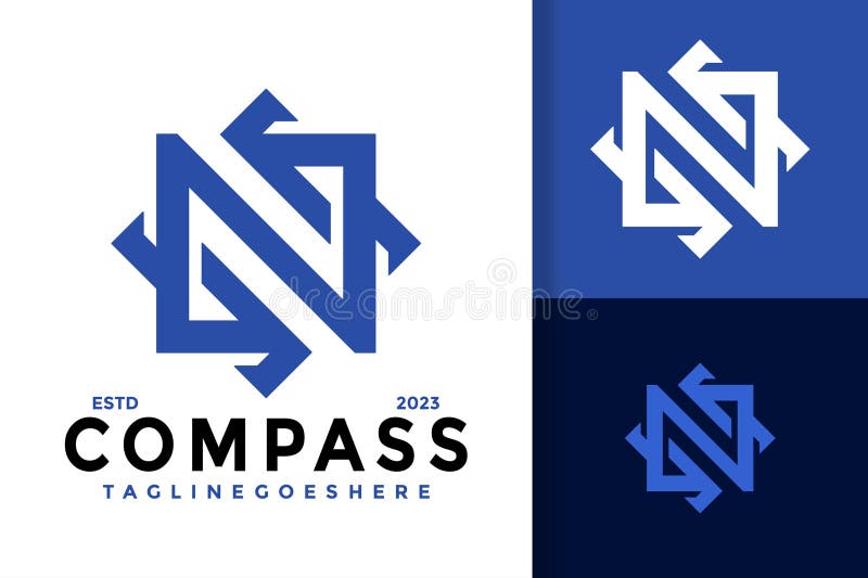 Letter N Compass Logo Vector Icon Illustration Stock Vector ...