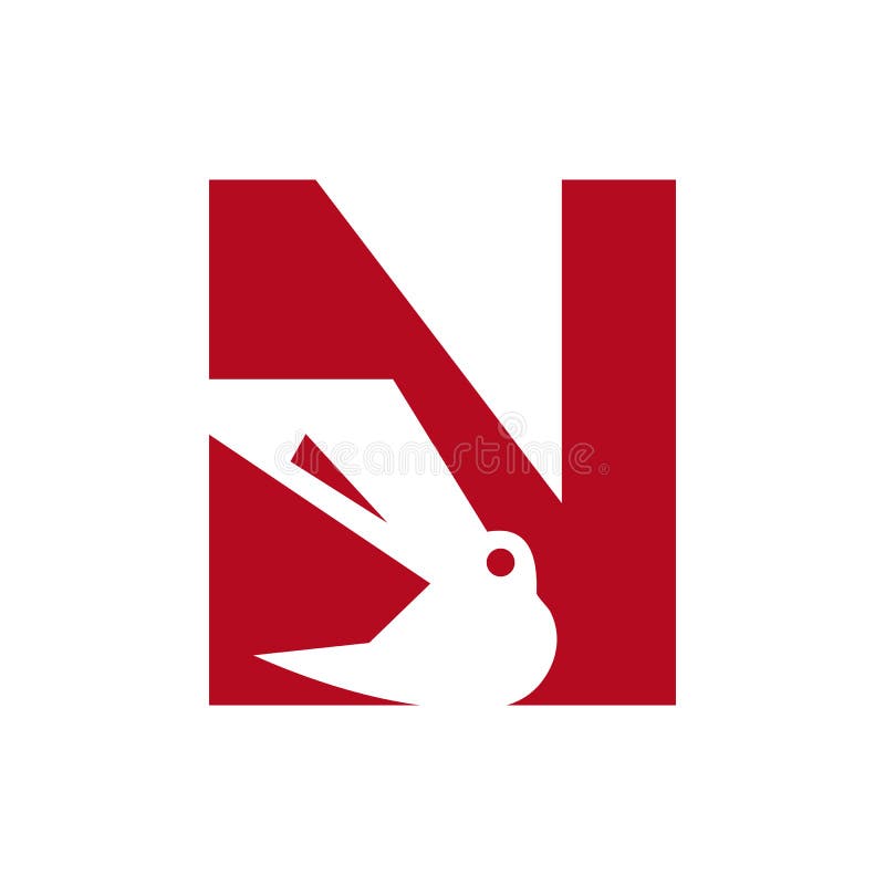Letter N Construction Logo Combined with Construction Crane Symbol ...
